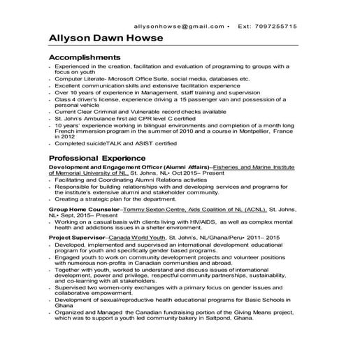 AllysonHowse.CV.2016