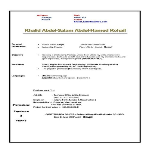 Khalid's CV. | PDF