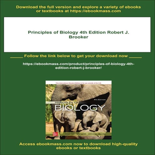 Principles of Biology 4th Edition Robert J. Brooker | PDF