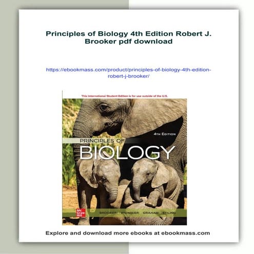 Principles of Biology 4th Edition Robert J. Brooker | PDF