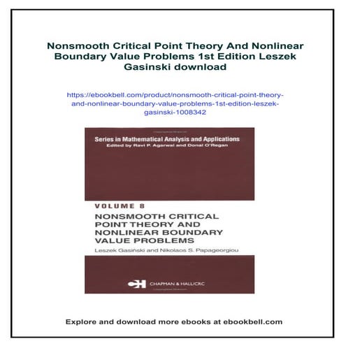 Nonsmooth Critical Point Theory And Nonlinear Boundary Value Problems 1st Edition Leszek ...