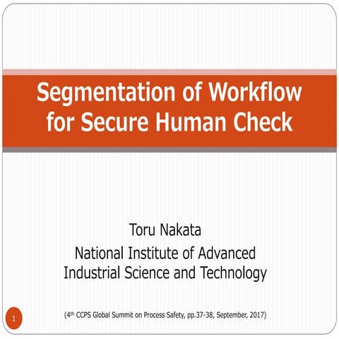 Segmentation of Workflow for Secure Human Check | PPT