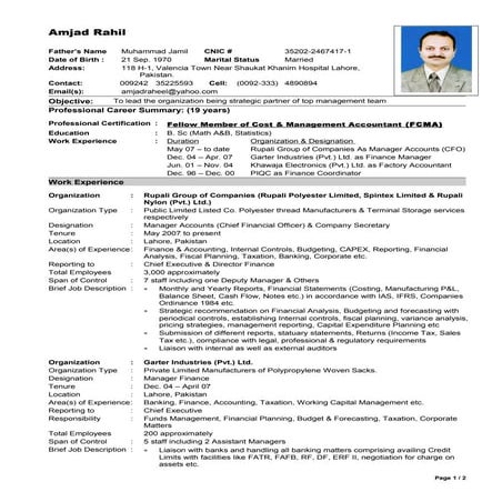 Amjad Rahil CV | DOC