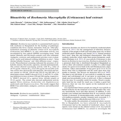 In-vitro Antioxidant, anticariogenic and haemolytic activity of ...