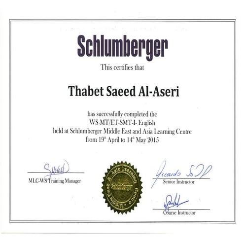 SLB course Cert | PDF