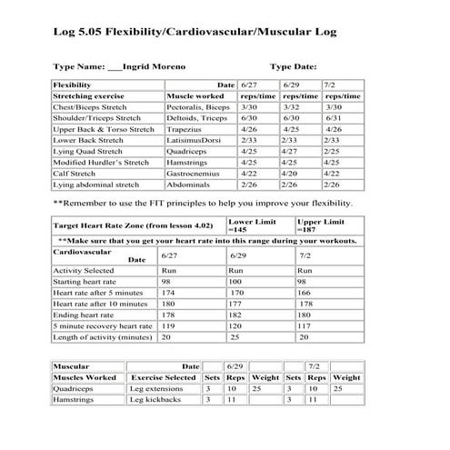 List of all exercise names | PDF