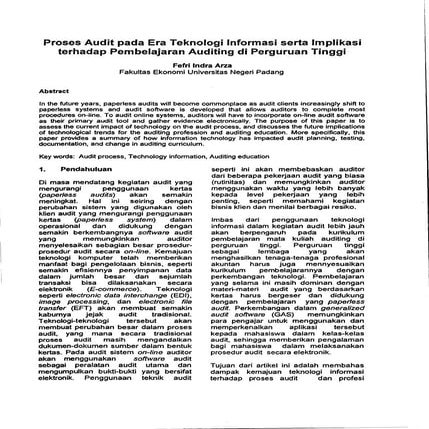 Dampak Teknologi Informasi Pada Proses Audit | PDF