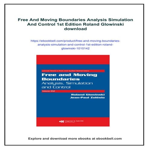 Free And Moving Boundaries Analysis Simulation And Control 1st Edition Roland Glowinski | PDF