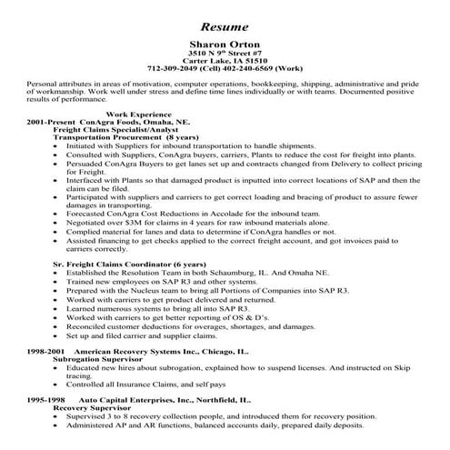 Sharon.resume2 | DOC