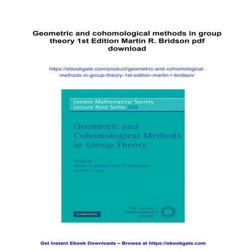 Geometric and cohomological methods in group theory 1st Edition Martin ...
