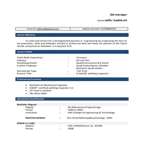 QA new resume - Jaffer | DOCX