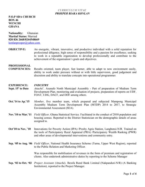 ISAAC CV | DOCX | Business Administration | Business