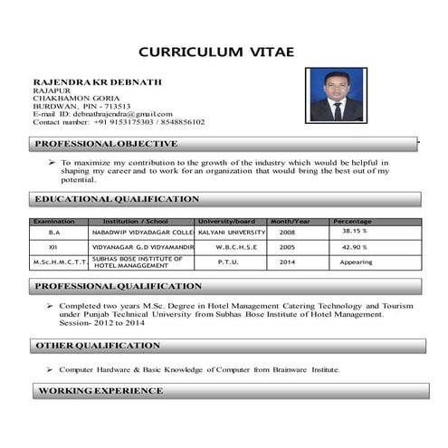 Resume of Rajendra Kr Debnath-1 | PDF