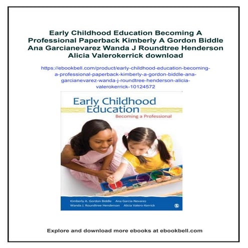 Early Childhood Education Becoming A Professional Paperback Kimberly A ...