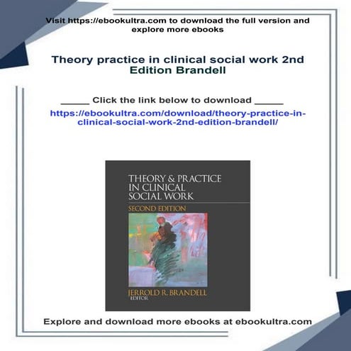 Theory practice in clinical social work 2nd Edition Brandell | PDF