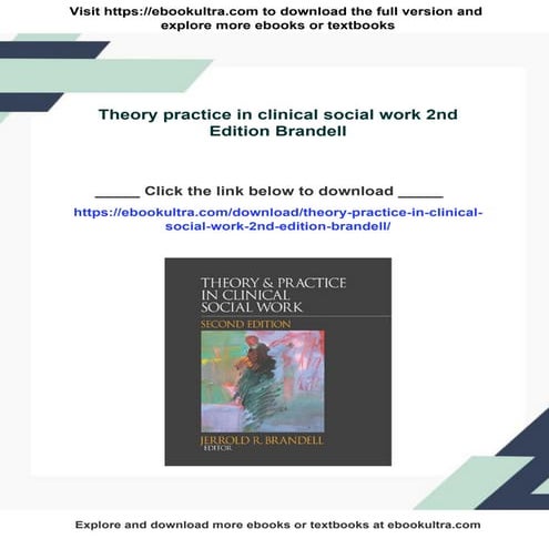 Theory practice in clinical social work 2nd Edition Brandell | PDF