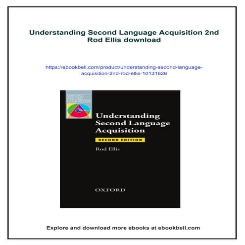 Understanding Second Language Acquisition 2nd Rod Ellis | PDF