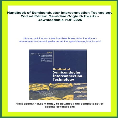 Handbook of Semiconductor Interconnection Technology 2nd ed Edition Geraldine Cogin Schwartz | PDF