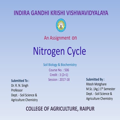 Nitrogen cycle | PPTX