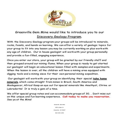 Discovery geology flyer | PDF