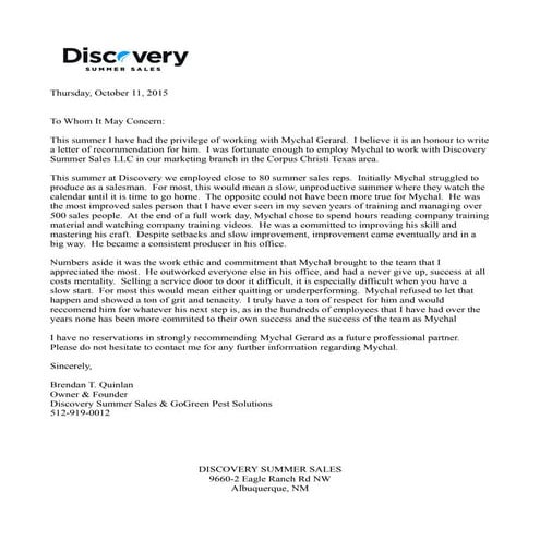 Angelica Pile - Letter of Recommendation | PDF