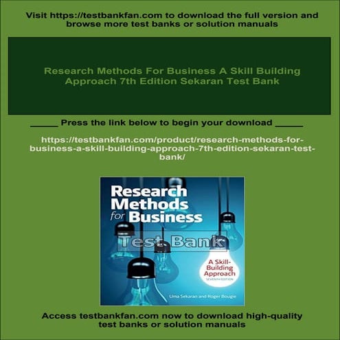 Research Methods For Business A Skill Building Approach 7th Edition ...