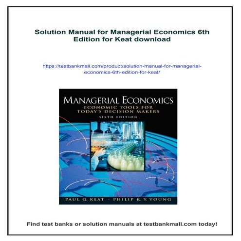 Solution Manual for Managerial Economics 6th Edition for Keat | PDF