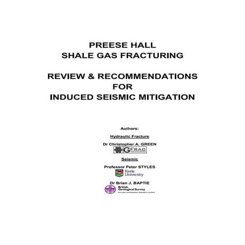Preese Hall Shale Gas Fracturing Review & Recommendations for Induced ...