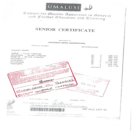 mpho certified documents | PDF