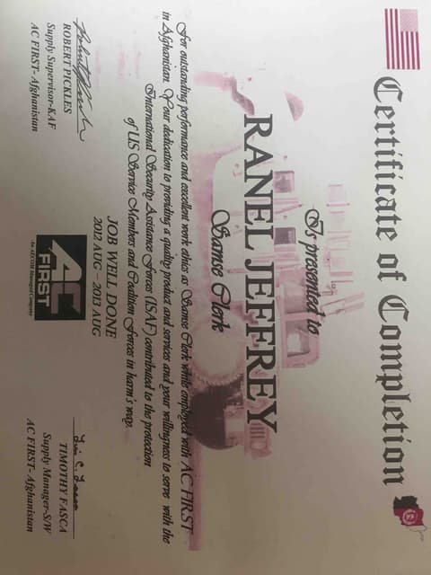 Certificate Of Appreciation AECOM:AC FIRST | PDF