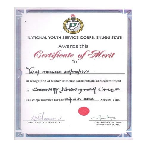 NYSC AWARD | PDF