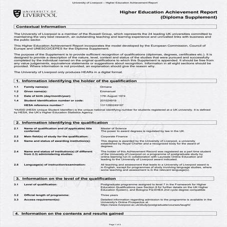 Higher Education Achievement Report (HEAR) _ 201024919-1 | PDF