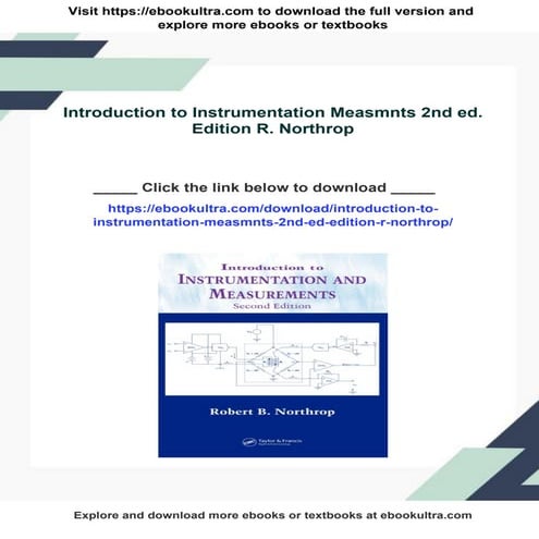 Introduction to Instrumentation Measmnts 2nd ed. Edition R. Northrop | PDF
