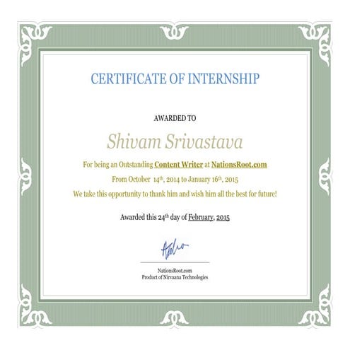 Internship_Certificate_Shivam (1) | PDF
