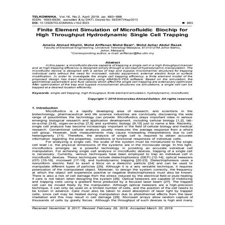 Finite Element Simulation Of Microfluidic Biochip For High Throughput
