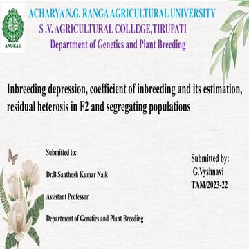 Inbreeding depression coefficient of inbreeding and its estimation ...