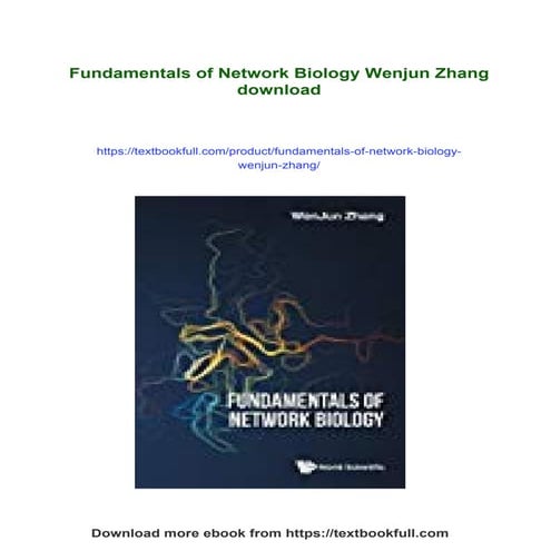 Fundamentals of Network Biology Wenjun Zhang | PDF