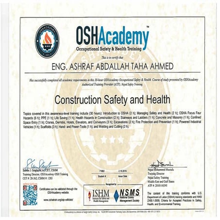 Ashraf Taha -OSHA Construction HSE | PPT