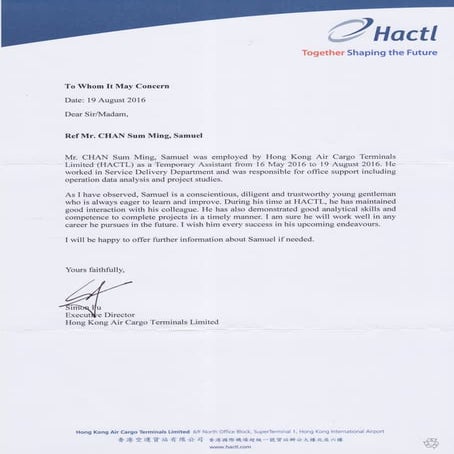 Hactl Reference Letter | PDF