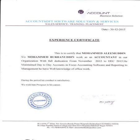 EXPERIENCE ACCOUNTANT | PDF