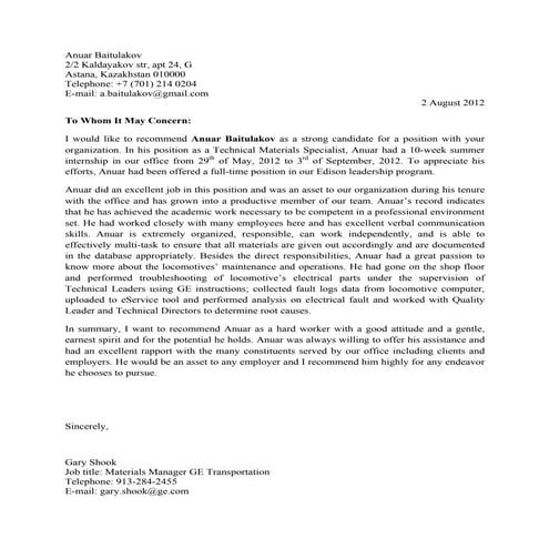 Recommendation letter GE | PDF