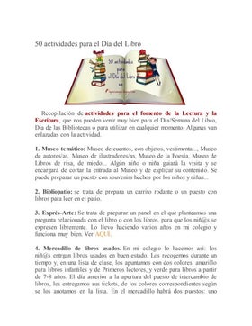 Actividades lectura | PDF