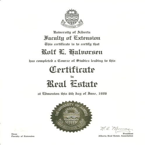 Certificate in Real Estate | PDF