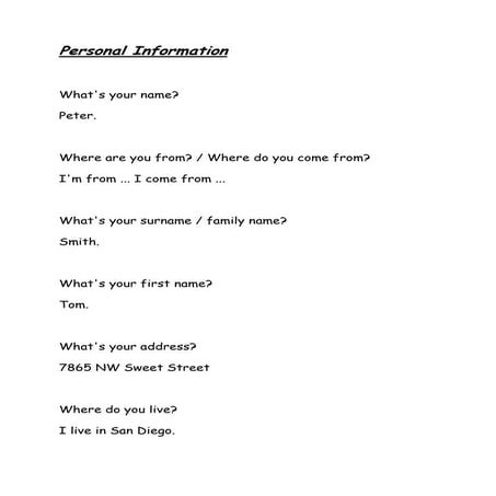 50 basic English questions&answers | PDF