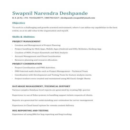 Swapnil Narendra Deshpande | PDF