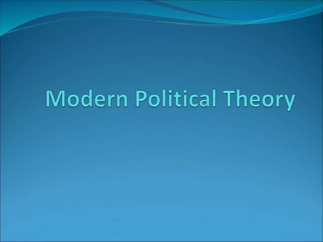 Political theory- An introduction | PPTX