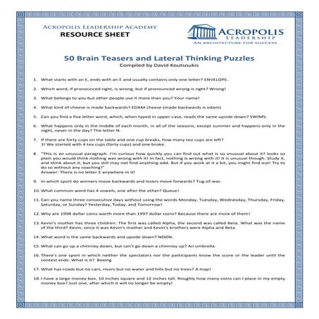 50 brain teasers_and_lateral_thinking_puzzles | PDF