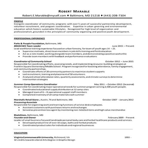Resume - Robert Marable | DOCX