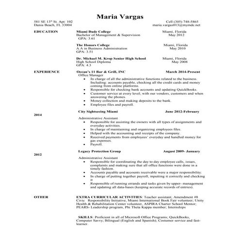 Maria Vargas Resume | DOC