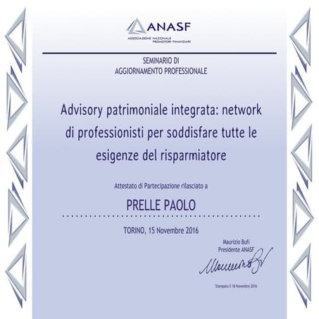 Attestato economic@mente prelle paolo | PDF